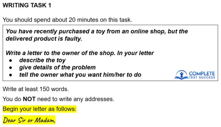 IELTS Writing Task 1 General (Step By Step) - Complete Test Success