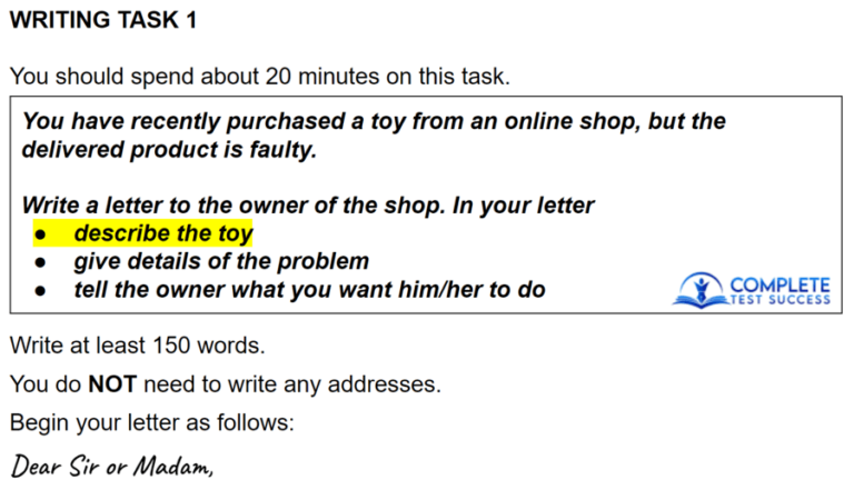IELTS Writing Task 1 General (Step By Step) - Complete Test Success