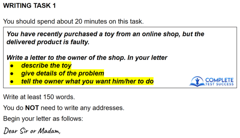 IELTS Writing Task 1 General (Step By Step) - Complete Test Success