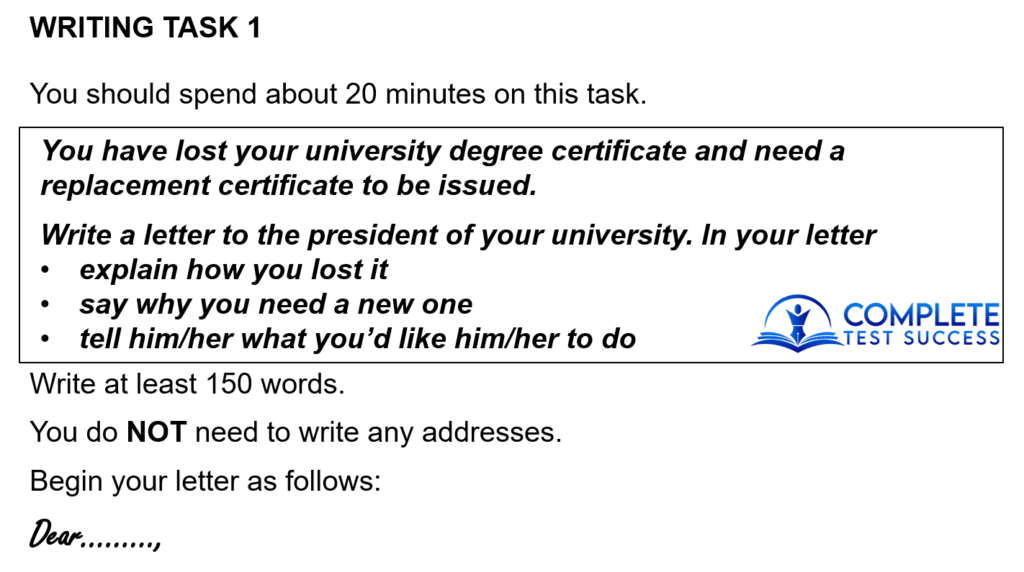 General IELTS Task 1 Letter Samples - Complete Test Success