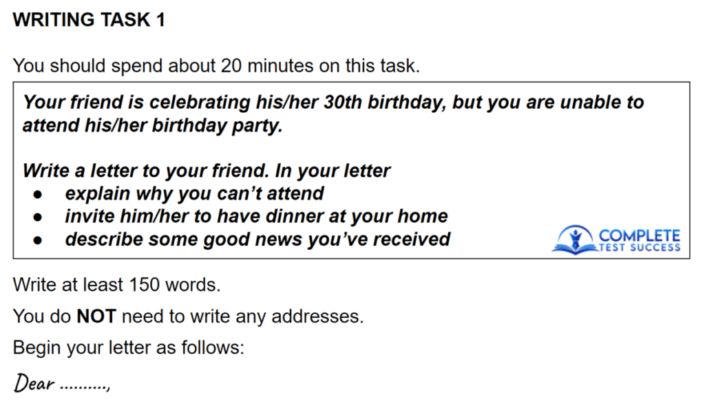 General IELTS Task 1 Letter Samples - Complete Test Success